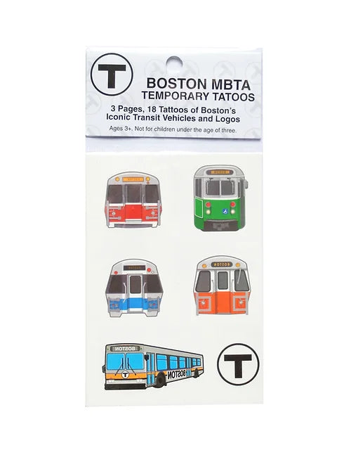 MBTA Temporary Tattoo Pack — Boing! Toy Shop